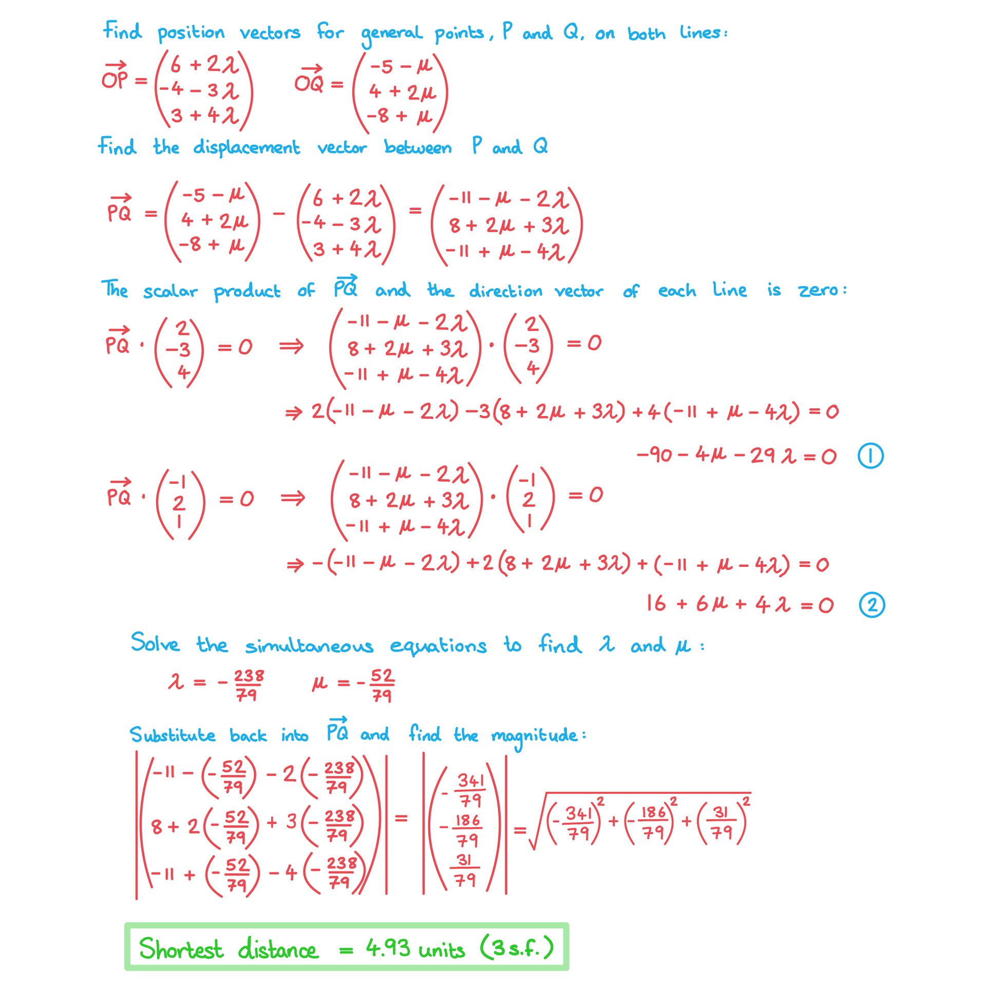Shortest Distances - Lines | Edexcel A Level Further Maths: Core Pure ...