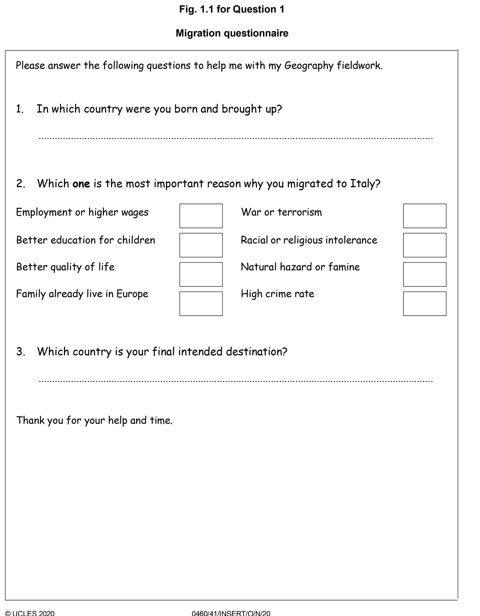 Fieldwork | CIE IGCSE Geography Topic Questions 2020