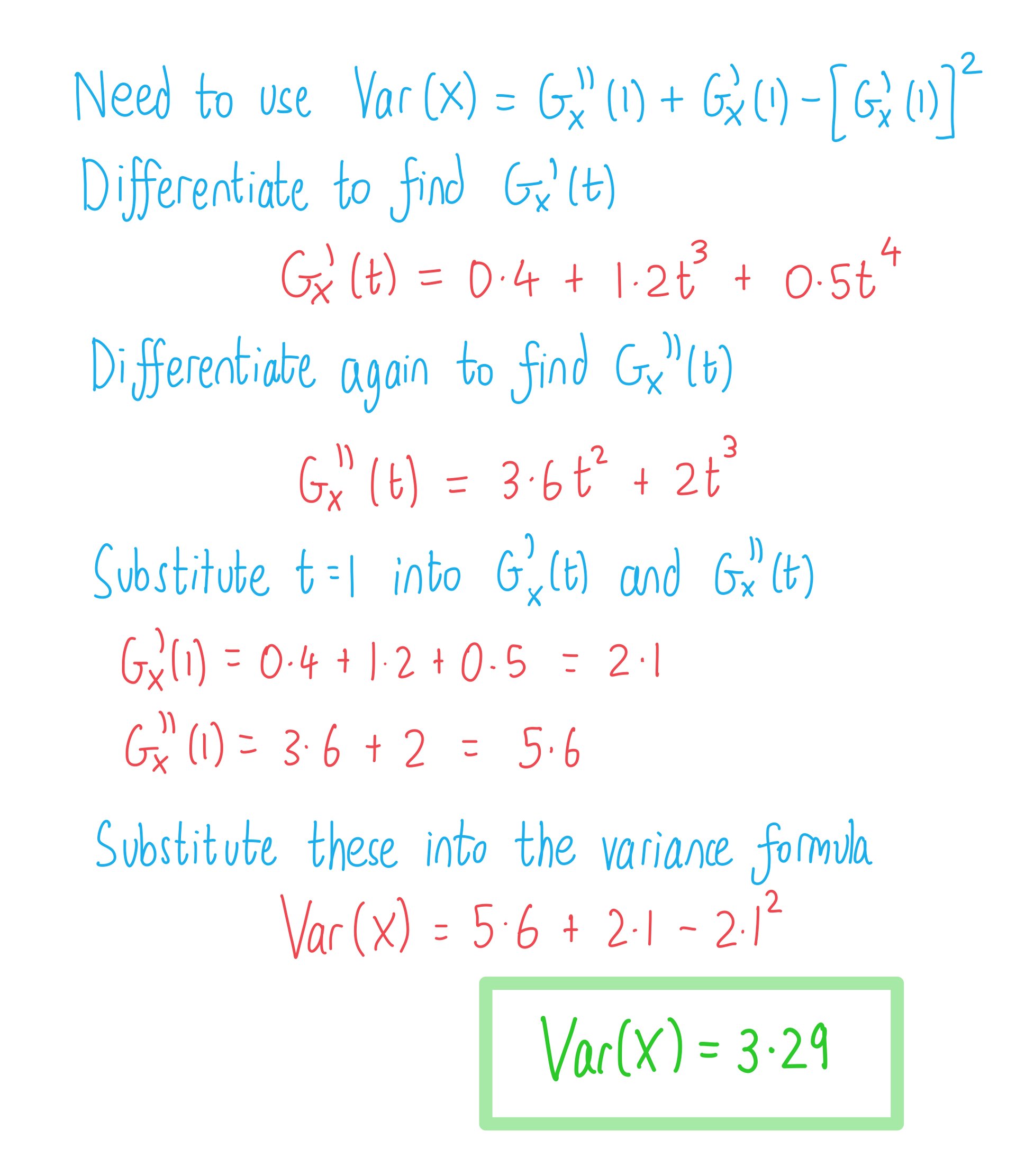 E(X) & Var(X) of PGFs | Edexcel A Level Further Maths: Further ...