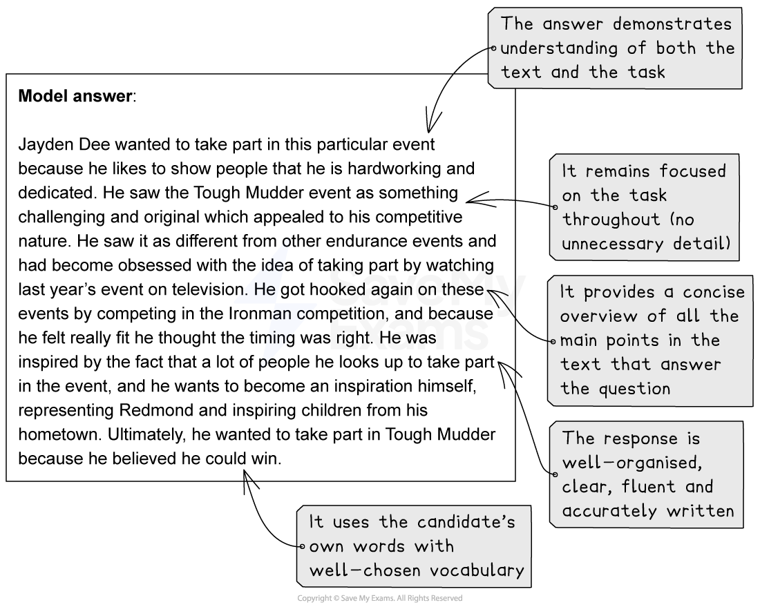 Question 1 Summary: Model Answer | CIE IGCSE English Language Revision ...