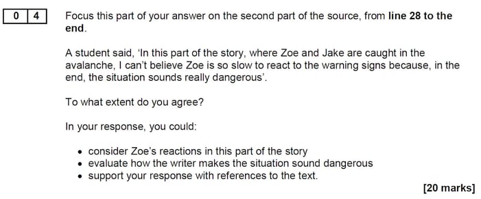 Paper 1 Question 4: Mark Scheme | AQA GCSE English Language Revision ...