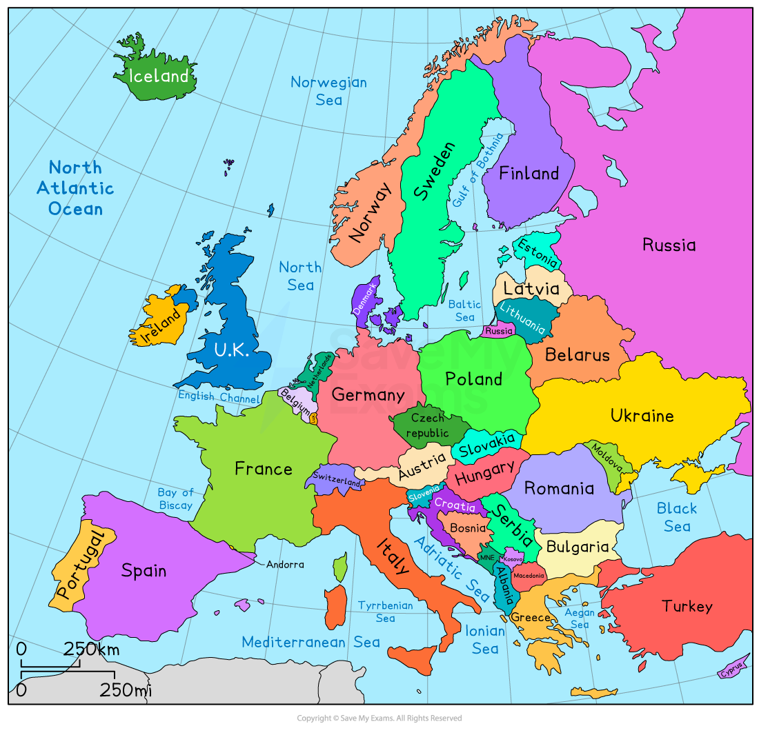 Europe Map Guide Of The World